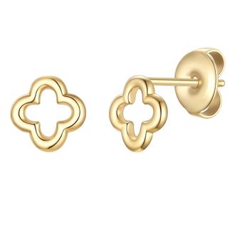 Glanzst&uuml;cke M&uuml;nchen Ohrringe - Edelstahl Ohrstecker Kleeblatt - Gr. unisize - in Gold - f&uuml;r Damen