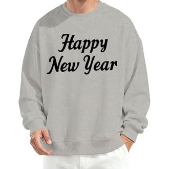 Generic Sweat-shirt pour le r&eacute;veillon du Nouvel An - Col rond - Sweat graphique d&eacute;contract&eacute; pour homme - Hauts de vacances pour voyage, quotidien, streetwear,