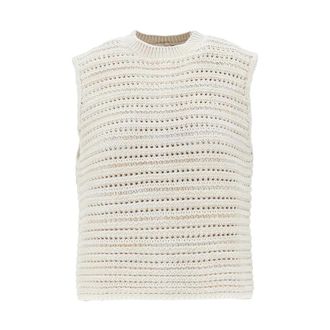 Emporio Armani Pointelle Stricktop - - Knitwear - Damen - Beige - M