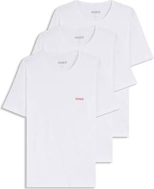 HUGO BOSS Hommes T-Shirt RN Triplet P Lot de Trois t-Shirts en Coton &agrave; Logo imprim&eacute;