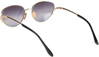 Ana Hickmann Womens Sunglasses Gold-Black Metal Eyewear - Gold/black