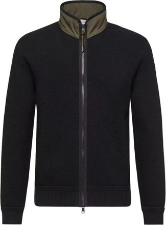 Moncler Homme, Pulls, Noir, Taille: M Cardigan zipp&eacute; en coton