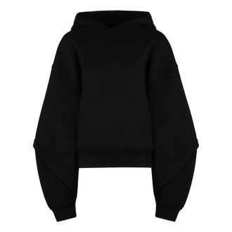 MUGLER Oversize Baumwoll-Hoodie - - Sweatshirts & Hoodies - Damen - Schwarzk - S