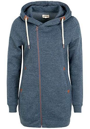 Oxmo OXVicky Zip-Hoodie Veste en Sweat Femme Veste à Capuche Hoodie avec Capuche Cordon de Serrage Fermeture éclair Poches en Biais Regular Fit, Taille:M, 