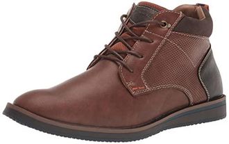 Nunn Bush Homme DC Circuit Plain Toe Chukka Boot with Memory Foam Bottine, Cognac, 42.5 EU Large