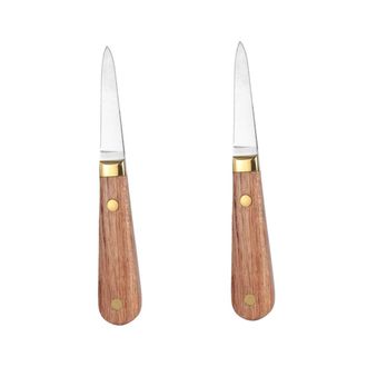 TOPBATHY Tragbarer Muschel&ouml;ffner Aus Edelstahl Mit Holzgriff Kompaktes Meeresfr&uuml;chte-Schneidwerkzeug F&uuml;r Austern Muscheln Und Venusmuscheln Leicht Und Sicher F