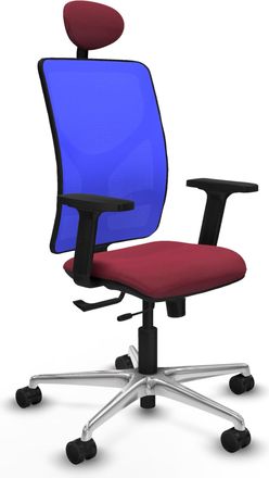 Piqueras y Crespo Gepolsterter B&uuml;rostuhl mit 2D-Armlehnen, h&ouml;henverstellbare Lendenwirbelst&uuml;tze und festes Kopfteil, ausgestattet mit Syncro/Traslack und Schneideschaum