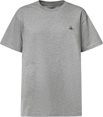 Vivienne Westwood Femme, Tops, Gris, Taille: 42 FR T-shirt brod&eacute;e Orb