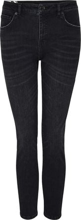 OPUS Damen Slim | Slim Jeans Evita Mid Rise mit hohem Stretch-Anteil deep Black Washed, 34 L30