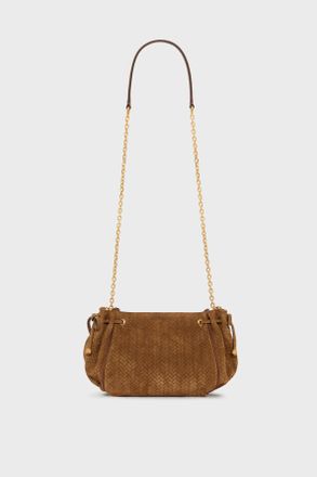 Gerard Darel Sac en cuir velours effet tress&eacute; - LE MINI 24 - Ambre