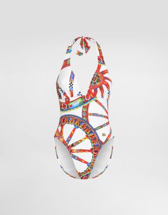 Dolce & Gabbana Badeanzug Mit Carretto-print - Frau Bademode Multicolor 3
