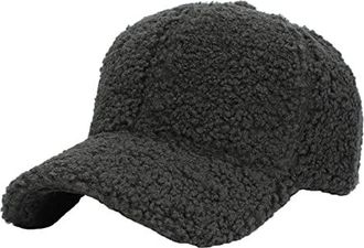 Generic Casquette Baseball en Fausse Laine dagneau pour Hommes Femmes Teddy Fleece Sports Hats Warm Winter Outdoor Travel (Dark Gray, One Size)