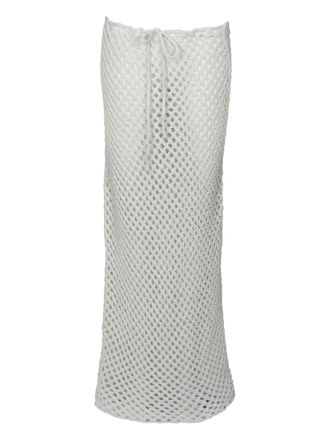 Bananhot jupe en maille ajour&eacute;e - Blanc
