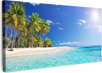 MuchoWow &copy; Leinwandbild XXL 100x50 cm Gro&szlig;e Dekoration Wohnzimmer Pictures Wall Decoration Living Room Wohnungs Moderne Bild Panorama Leinwand Strand - Meer - 