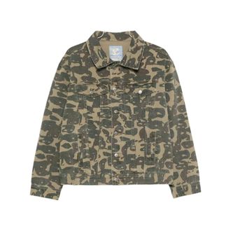 KidSuper Studios Homme, Vestes, Vert, Taille: S Veste Boutonn&eacute;e Camouflage