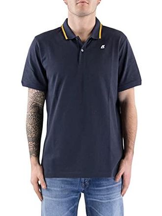 K-Way Polo Jud pour homme à manches courtes, coupe fine, couleur bleu foncé, modèle K7121JW K89, Blue Depht., XL