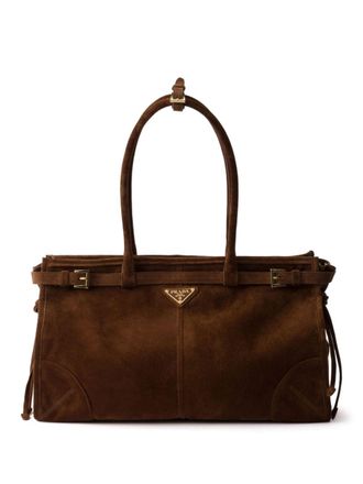 Prada grand sac porté épaule Bonnie - Marron
