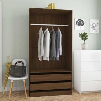 vidaXL Vidaxl - Garde-robe,Armoire de Rangement Ch&ecirc;ne marron 100x50x200 cm Bois ding&eacute;nierie