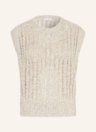 Brunello Cucinelli Brunello Cucinelli Pullunder Mit Pailletten grau
