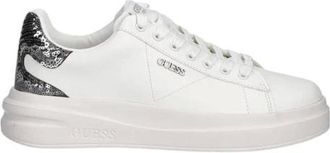 Guess Femme, Chaussures, Blanc, Taille: 39 EU Baskets &agrave; Lacets en Cuir et Polyester