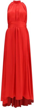 SA SU PHI Robe pliss&eacute;e &agrave; ceinture - Femme - Robes - Rouge - Taille: 42 FR