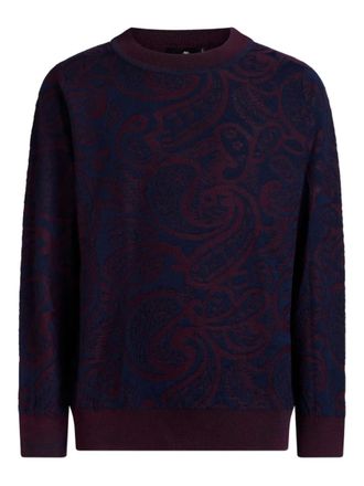 Etro pull à motif cachemire en jacquard - Bleu