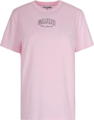 Ganni Femme, Tops, Rose, Taille: 40 FR T-shirt basique essentiel