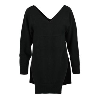Stefano Mortari Pullover mit V-Ausschnitt und asymmetrischem Saum - - Knitwear - Damen - Schwarzk - XS