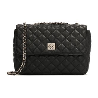 Kazar Gepolsterte Tasche mit einer Kette- die mit einem Lederriemen verflochten ist - - Bags - Damen - Schwarzk - ONE SIZE