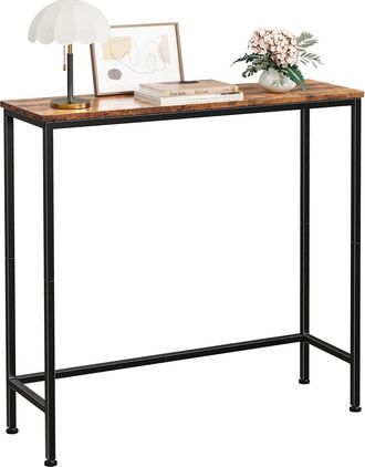 Generic Schlanker Konsolentisch mit Lagerregal, schmaler Industrie Flurstisch, rustikaler brauner und schwarzer Sofa für Wohnzimmer, Schlafzimmereingang