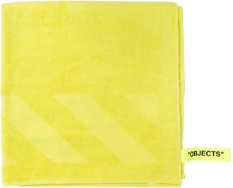Off-white serviette de plage à motif de chevrons - Jaune