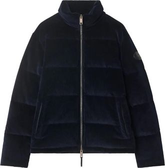 Burberry veste en velours côtelé à design matelassé - Bleu