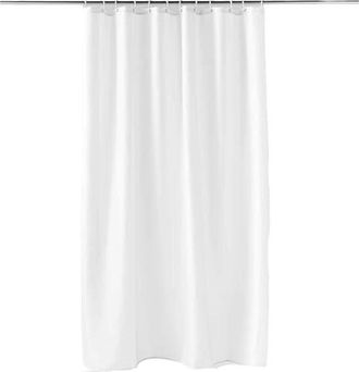 Douceur d'Intérieur Yaline Duschvorhang mit Haken (180 x 200 cm), Weiß, einfarbiger Polyester