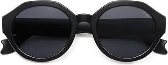 Sojos Lunettes de soleil polaris&eacute;es rondes classiques pour homme et femme - Protection UV400 - Lunettes de soleil SJ2508, noir/gris, m