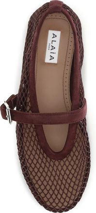 Alaia Womens Mesh Ballerinas Garnet Red Upper: Lambskin Ballerina Shoes