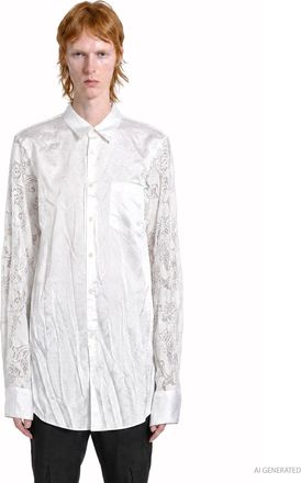 Comme Des Gar&ccedil;ons Dotted Satin and Lace Pocket Shirt