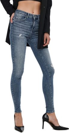 Only Damen Onlpower Life Mid Push Sk Dt Rea264 Noos Jeans, Medium Blue Denim, XL / 30L EU