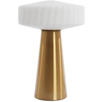 Light & Living Tischlampe - Pleat - gold wei&szlig; - glas - - Light&living