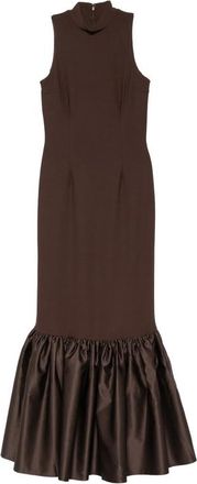 Rotate Ruffled-trim Sleeveless Maxi Dress