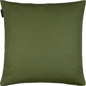 Linum Annabell Elegant Kissenhülle 50x50 cm, 100% Baumwolle, Maschinenwaschbar, Dunkel Olivgrün