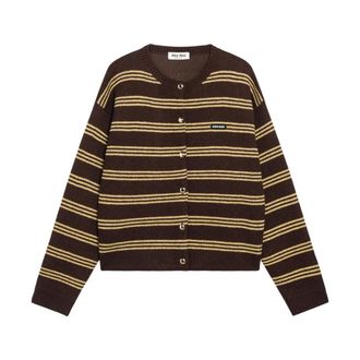 Miu Miu Mmf899 Cardigan - - Knitwear - Damen - Braun - S