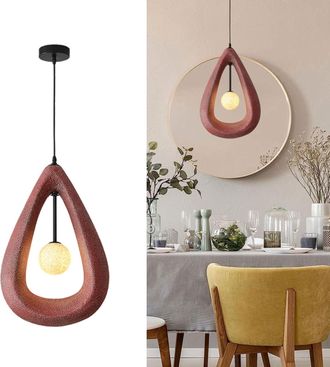 Generic Japanische Retro-Pendelleuchte, Kronleuchter - H&auml;ngelampe aus Mikrozement f&uuml;r K&uuml;cheninseln, 152 cm langes, verstellbares Kabel, Lampenschirm in Wei&szlig;, 