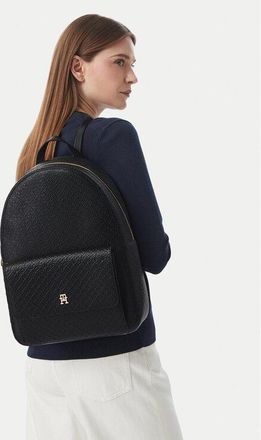Tommy Hilfiger Rucksack Th Icon Backpack Mono AW0AW19284 Schwarz