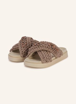 INUIKII Inuikii Pantoletten Mit Schmucksteinen beige