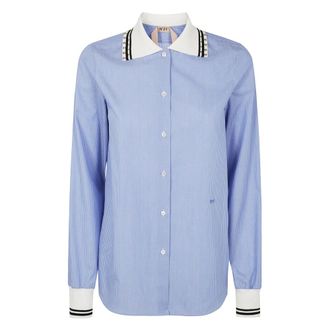 N&deg;21 Femme, Blouses et Chemises, Bleu, Taille: 40 FR Chemise Casual en Coton