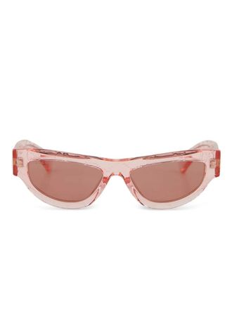 Gucci lunettes de soleil &agrave; monture papillon GG - Rose