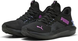 Puma Softride Enzo 5 Slip Tech Wns, Stra&szlig;enlaufschuhe f&uuml;r Damen, elektrische Orchidee, Schwarz, 40,5 EU, Puma Schwarze elektrische Orchidee, 40.5 EU