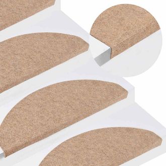 vidaXL Vidaxl - Tapis descalier auto-adh&eacute;sifs 30 pcs beige 65x22,5x3,5 cm