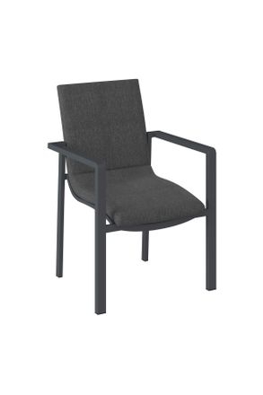 ambia GARDEN Gartenstuhl, Grau, Metall, Textil, eckig, 58x85x59 cm, stapelbar, Stühle