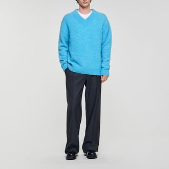 Sandro Langarmpullover mit V-Ausschnitt